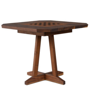 Walnut & Leather Game Table - Carolina Furniture